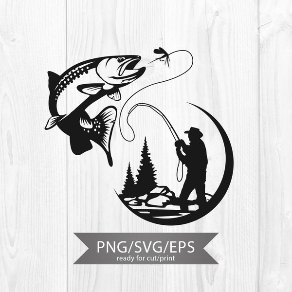Fly Fishing Svg - Etsy