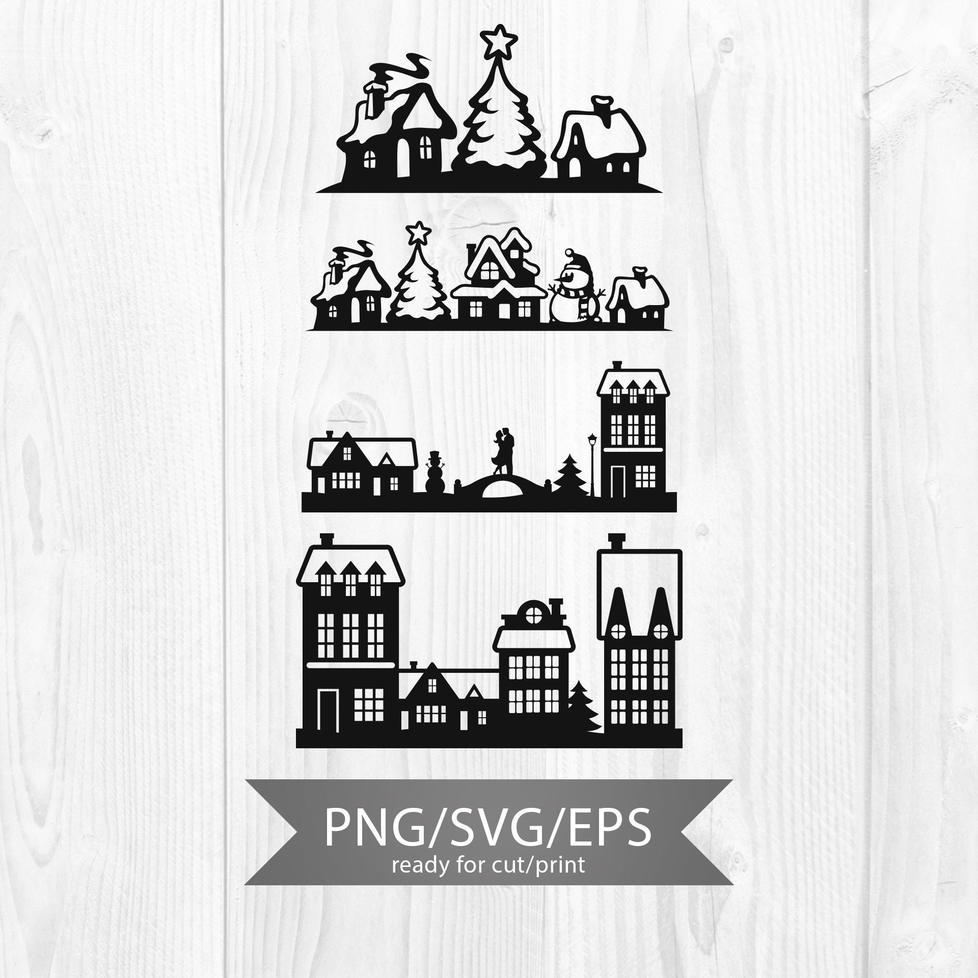 Christmas Village Svg Bundle Christmas House Svg Cricut - Etsy