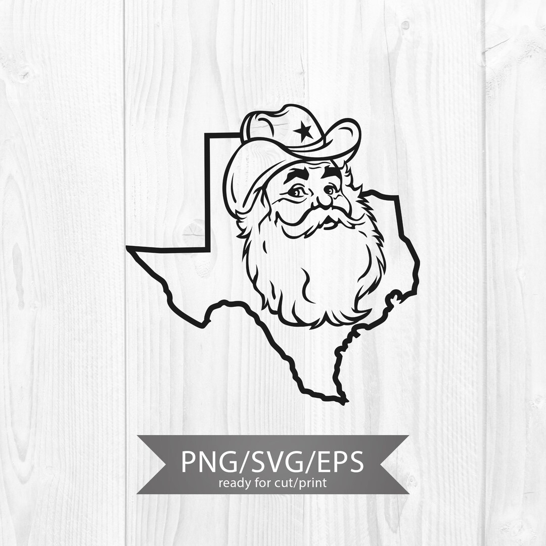 Texas Santa Svg, Texas Christmas Svg, Cricut File, Western Santa Png - Etsy