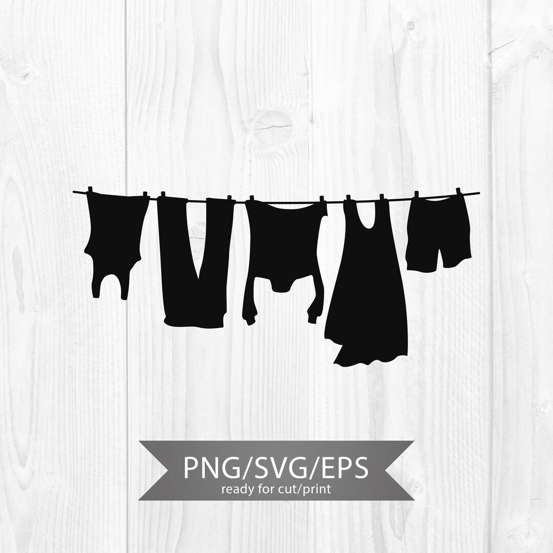Clothesline Svg, Line of Clothes Svg, Drying Clothes Svg, Laundry Svg ...