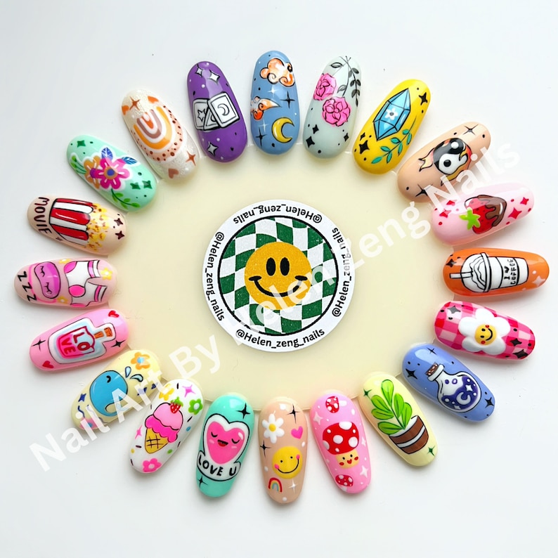 20 Nail Art Video Tutorials. Cartoon Nails. Fun Trendy Nails. Salon ...