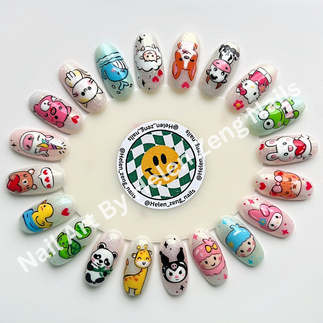20 Nail Art Video Tutorials. Cartoon Nails. Fun Trendy Nails. Salon ...