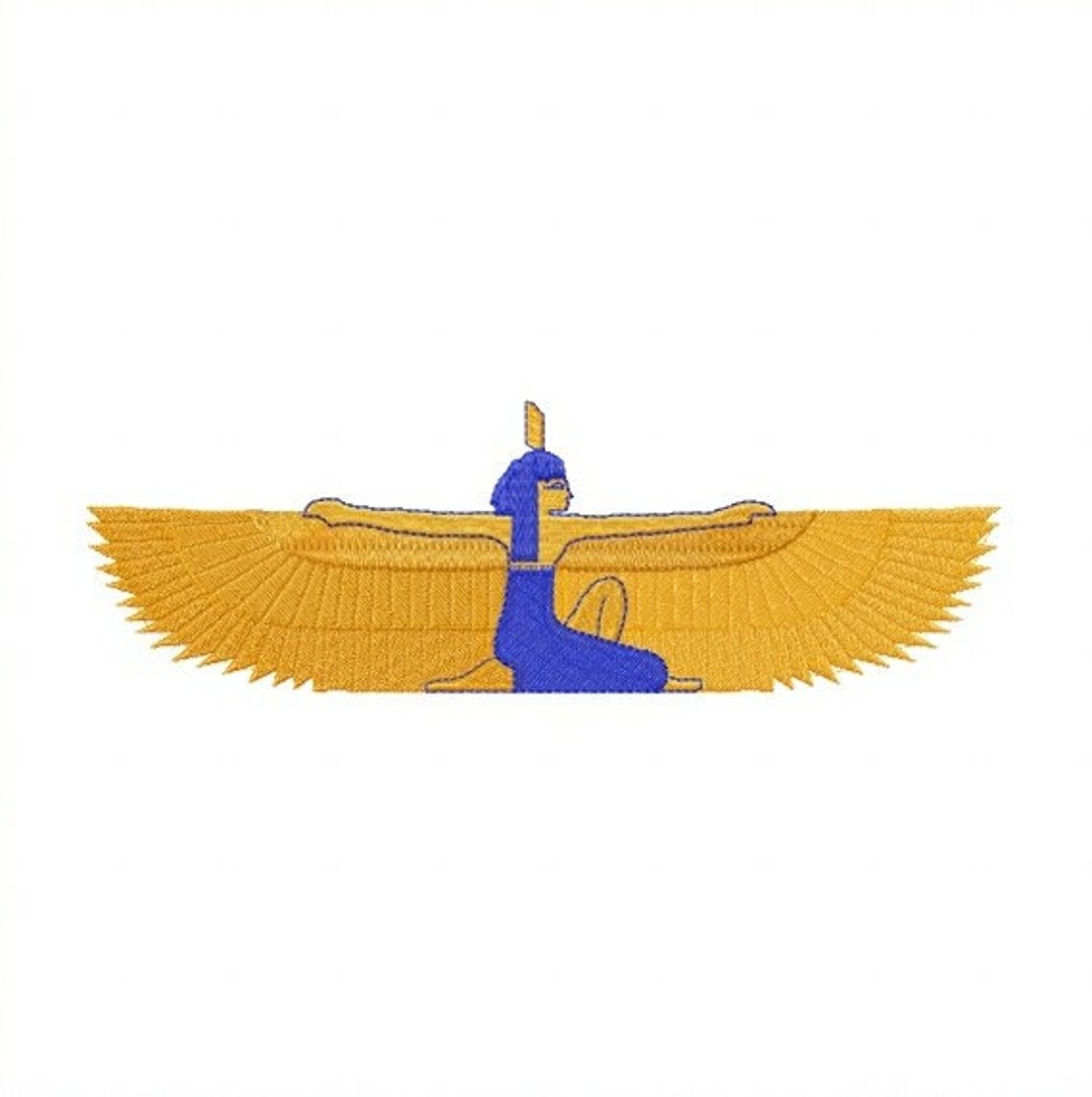 Winged Egyptian Goddess Maat Digital Embroidery Design - Etsy