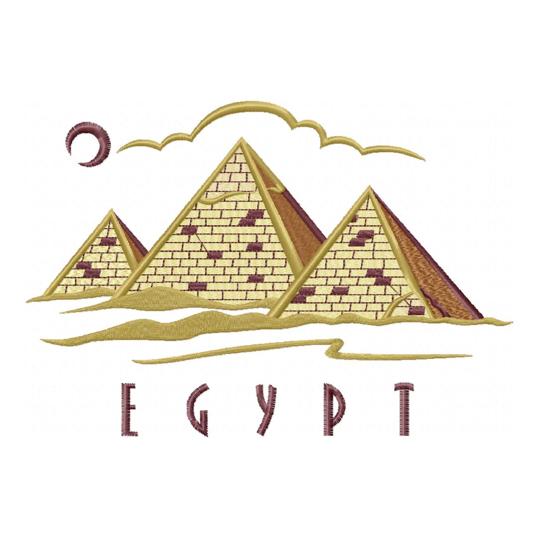 Pyramids of Egypt Digital Embroidery Design - Etsy
