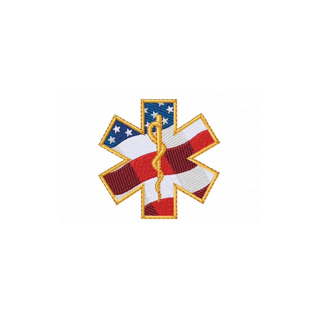 Emergency Medical Serivces EMS US Flag Digital Embroidery Design - Etsy