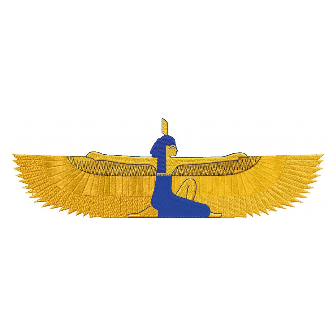 Winged Egyptian Goddess Maat Digital Embroidery Design - Etsy