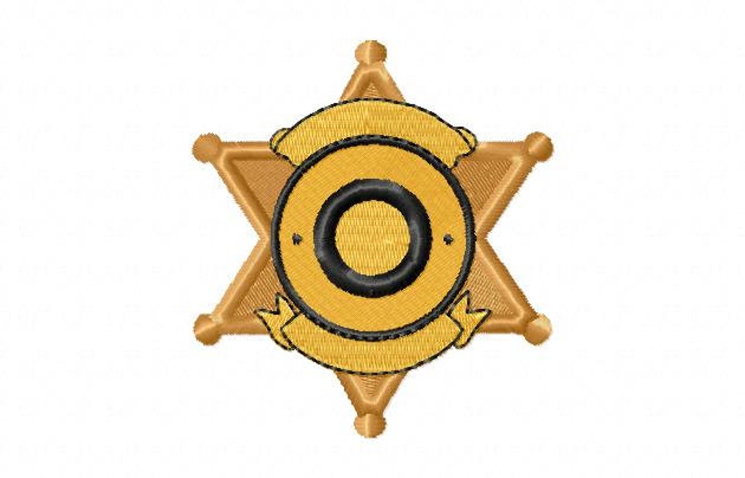 Six Point Star Police Badge Digital Embroidery Design - Etsy