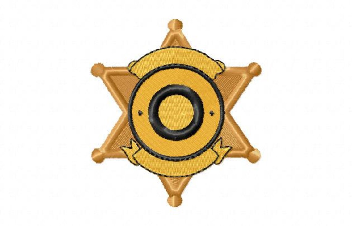 Six Point Star Police Badge Digital Embroidery Design - Etsy