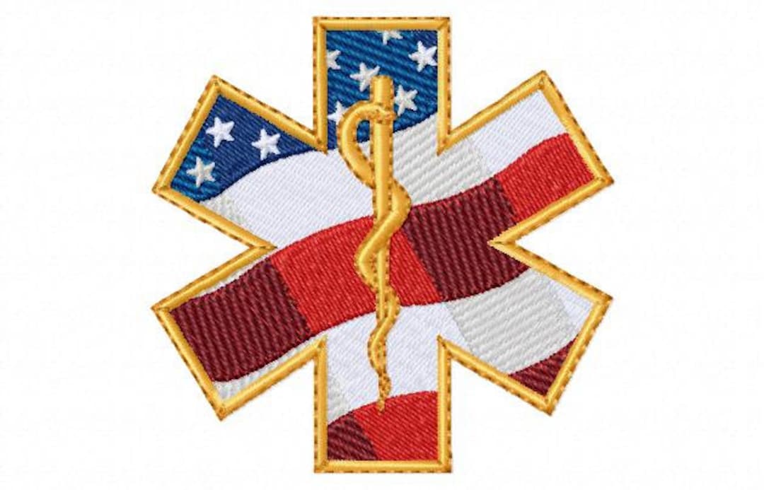 Emergency Medical Serivces EMS US Flag Digital Embroidery Design - Etsy