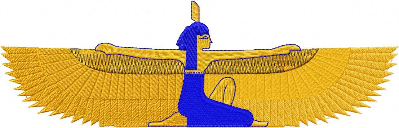 Winged Egyptian Goddess Maat Digital Embroidery Design - Etsy