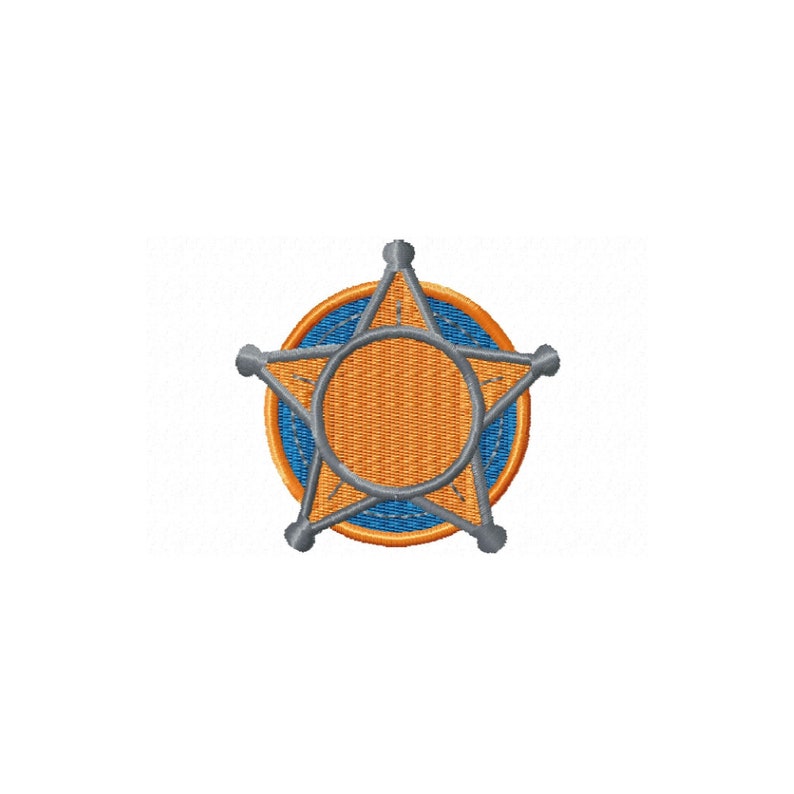 Five Point Star Police Badge Digital Embroidery Design - Etsy