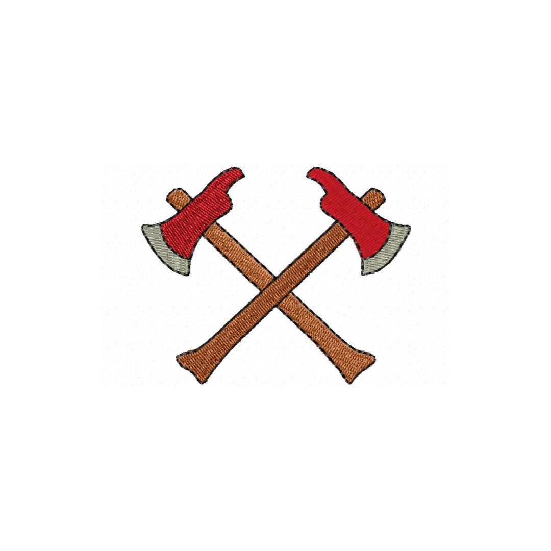 Firefighter Crossed Axes Digital Embroidery Design - Etsy