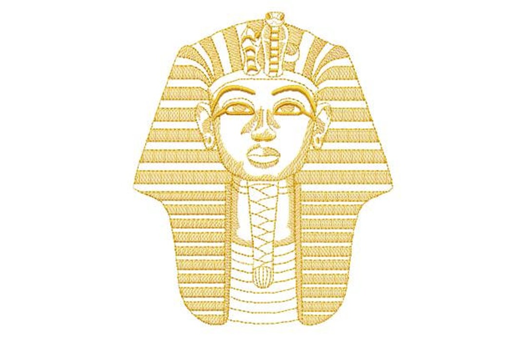 King Tut Egyptian Pharaoh Golden Mask Digital Embroidery Design - Etsy