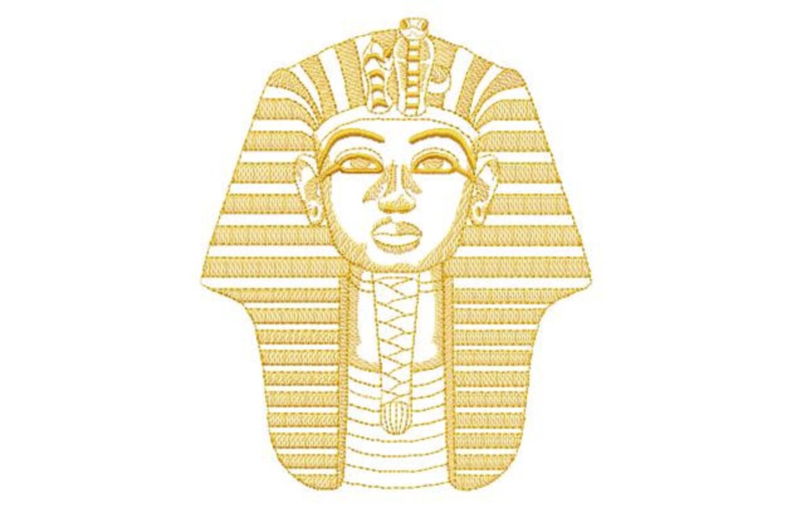 King Tut Egyptian Pharaoh Golden Mask Digital Embroidery Design - Etsy