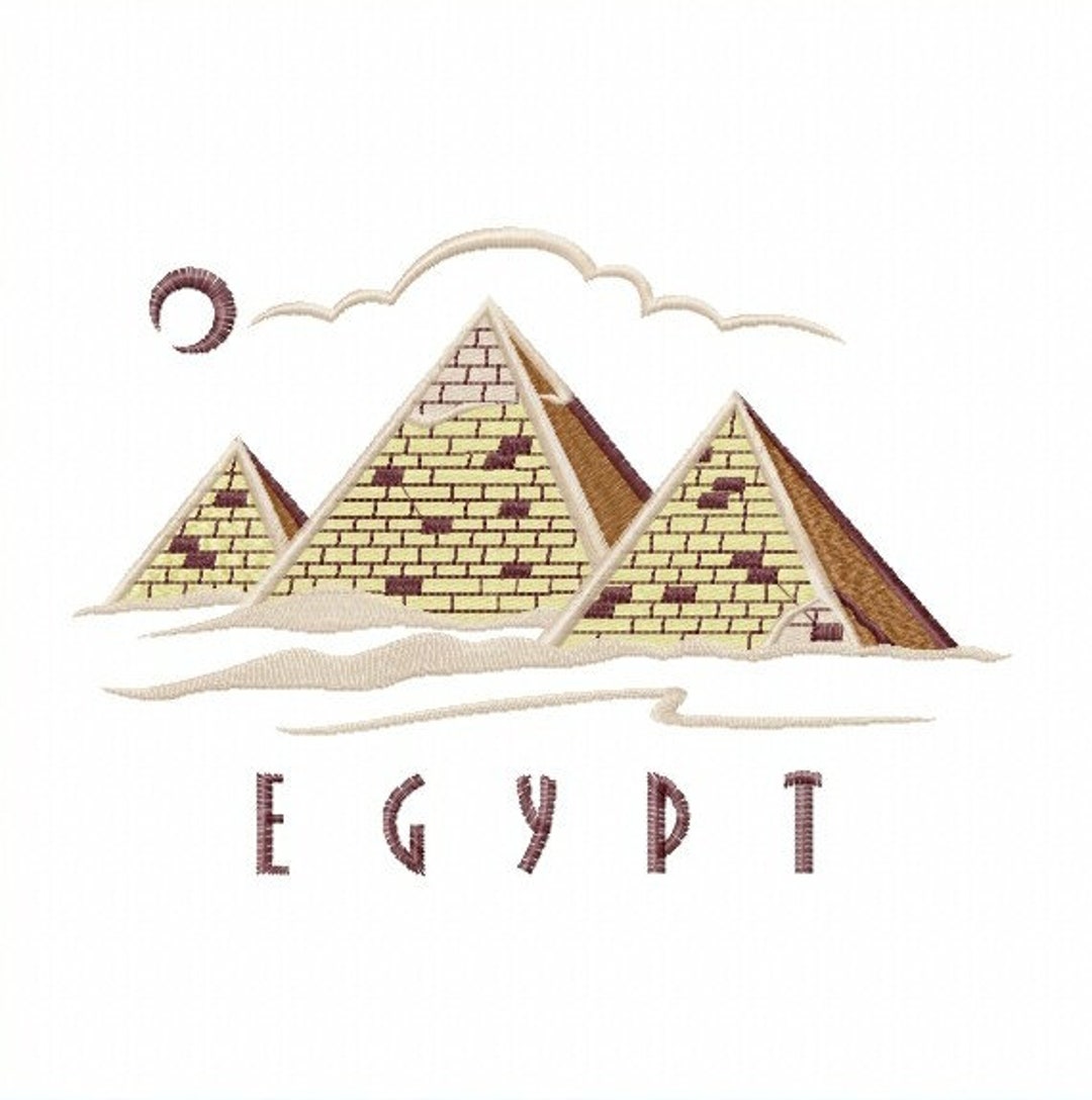 Pyramids of Egypt Digital Embroidery Design - Etsy