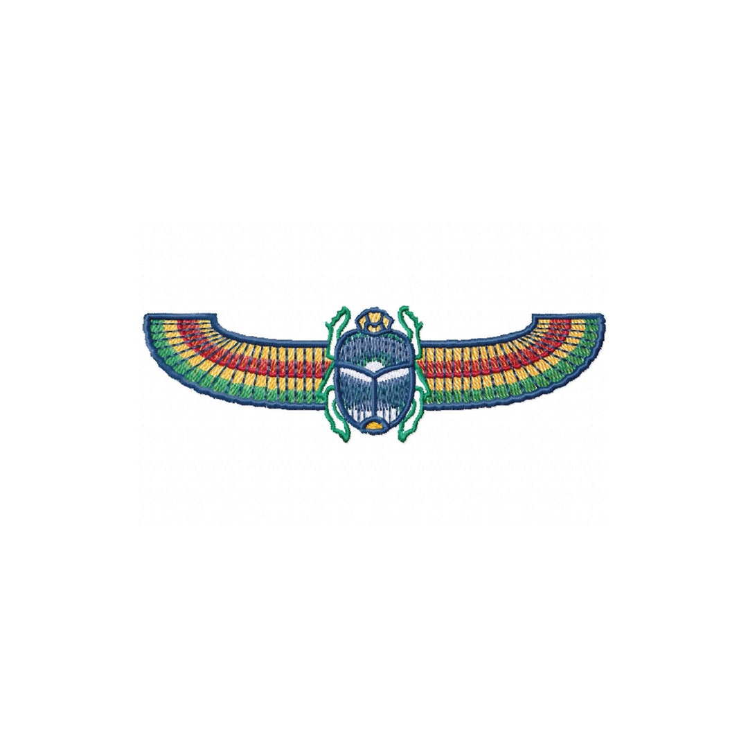 Ancient Egyptian Scarab Wings Digital Embroidery Design - Etsy