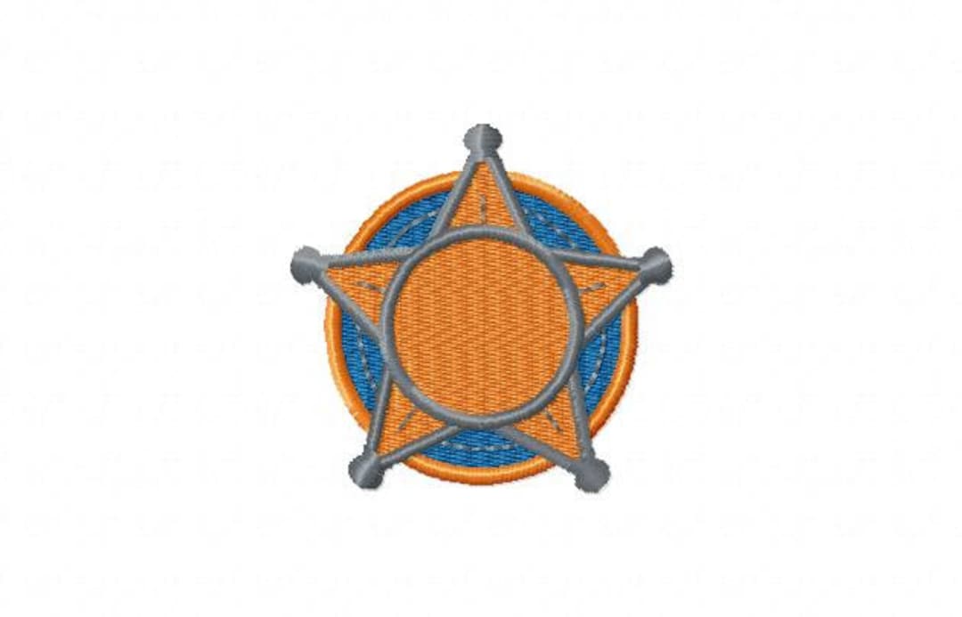 Five Point Star Police Badge Digital Embroidery Design - Etsy