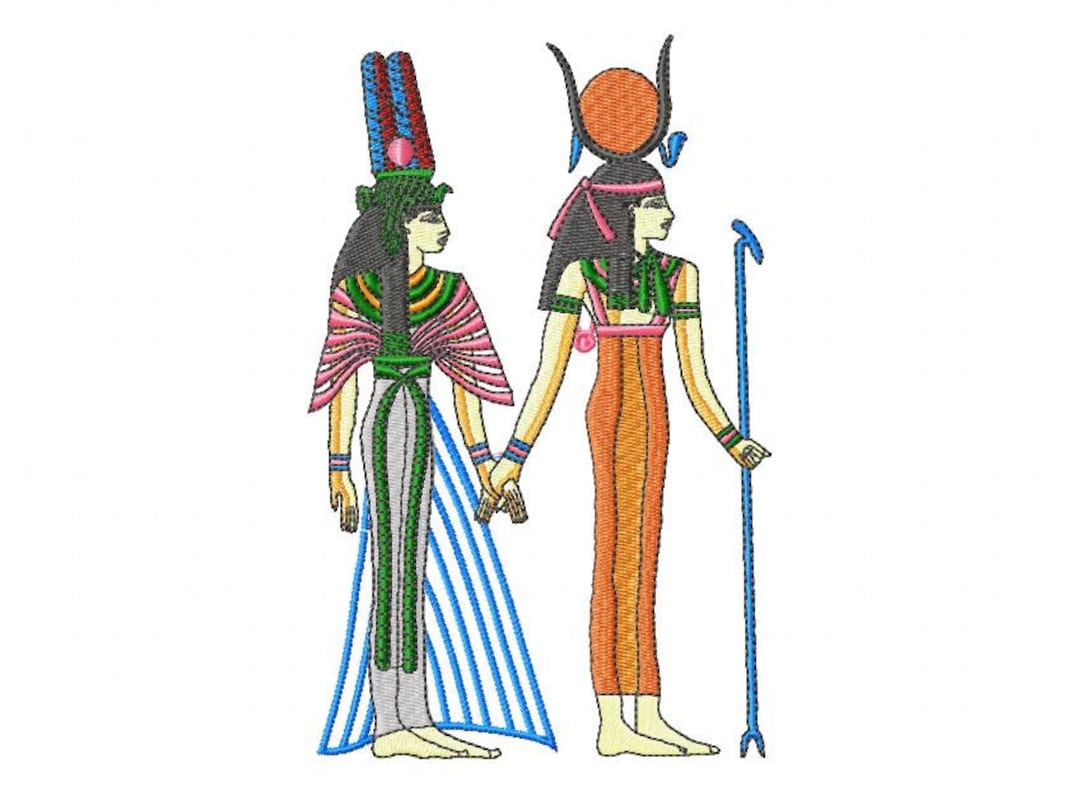 Isis and Hathor Egyptian Goddesses Digital Embroidery Design - Etsy