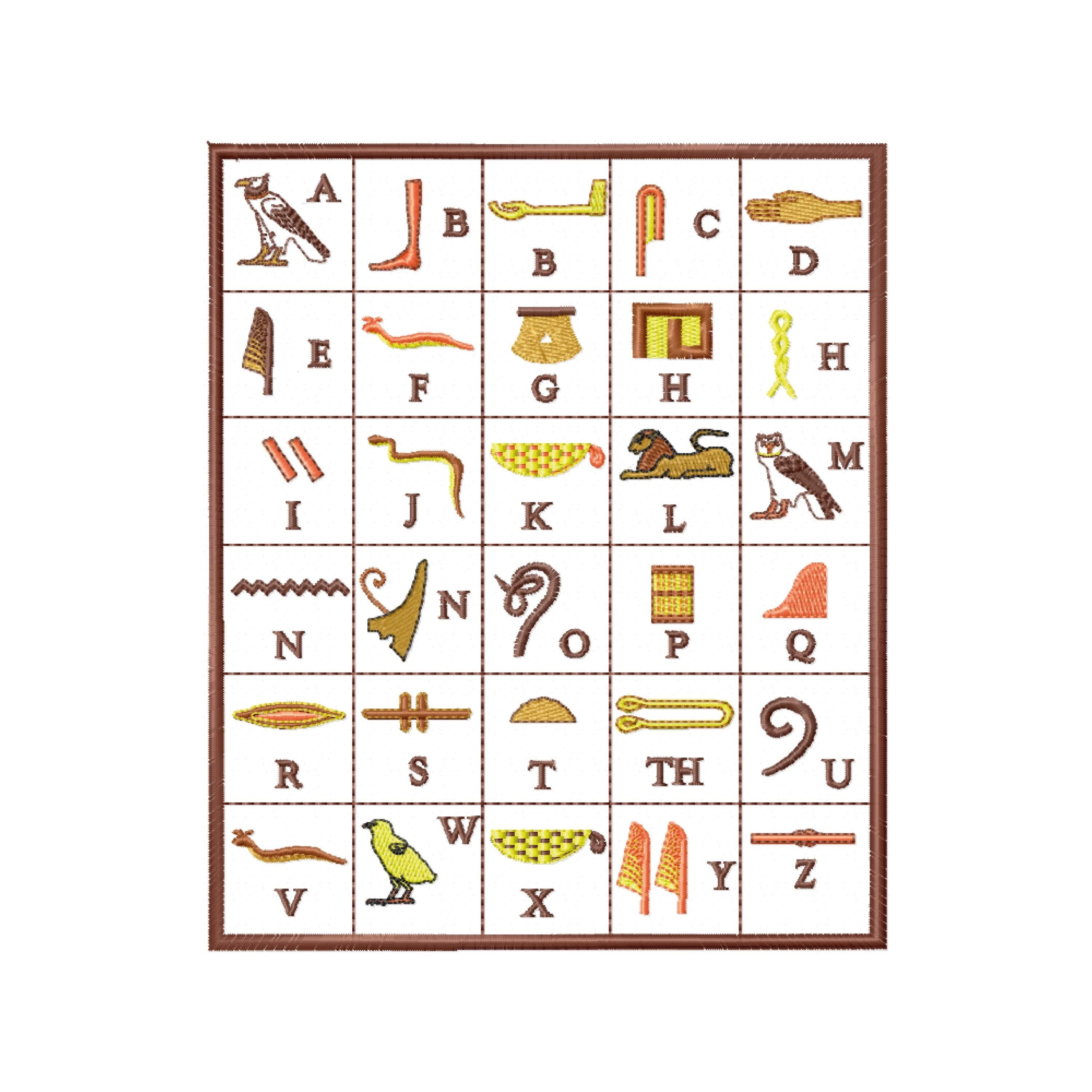 Hieroglyphic Alphabet FREE Printable Egyptian Hieroglyphics Alphabet