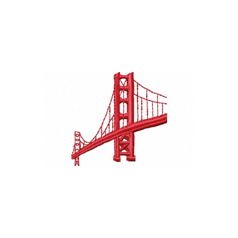 San Francisco Golden Gate Bridge Digital Embroidery Design - Etsy