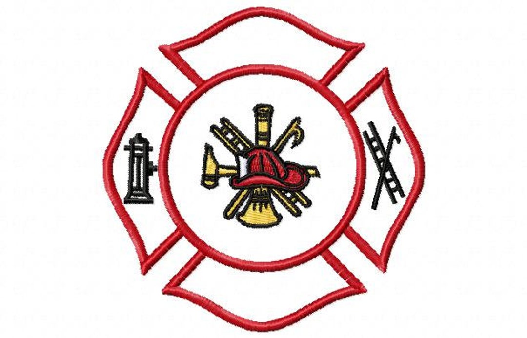 Fire Department Maltese Cross Badge Digital Embroidery Design - Etsy