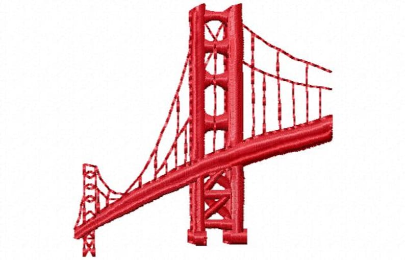 San Francisco Golden Gate Bridge Digital Embroidery Design - Etsy