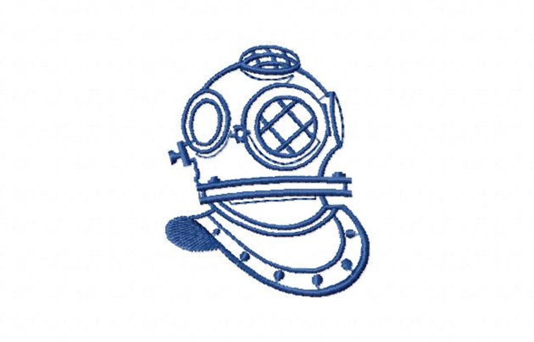 Diving Helmet Digital Embroidery Design - Etsy