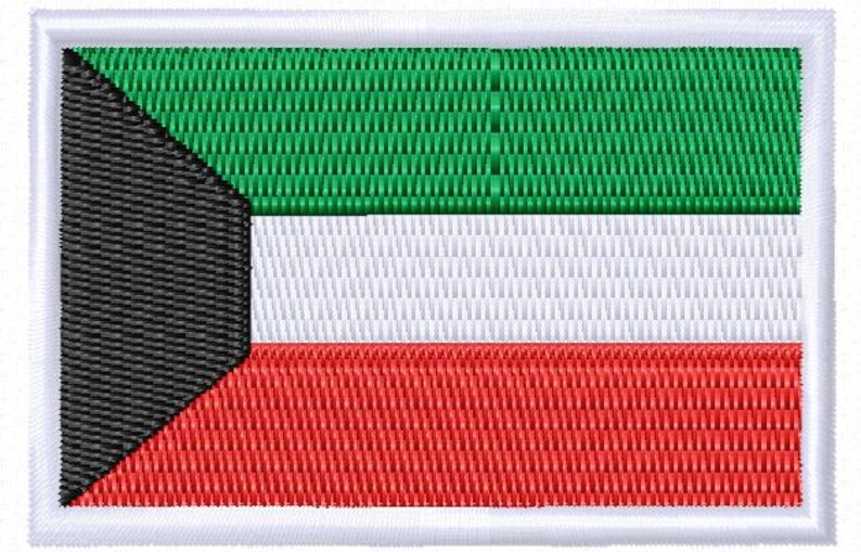 Flag of Kuwait Digital Embroidery Design - Etsy