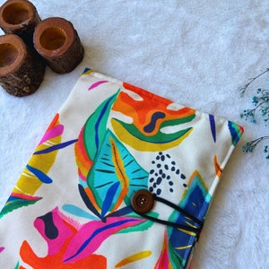 Floral Double Book Sleeve With Pockets, Journal Bag, Handmade Book ...