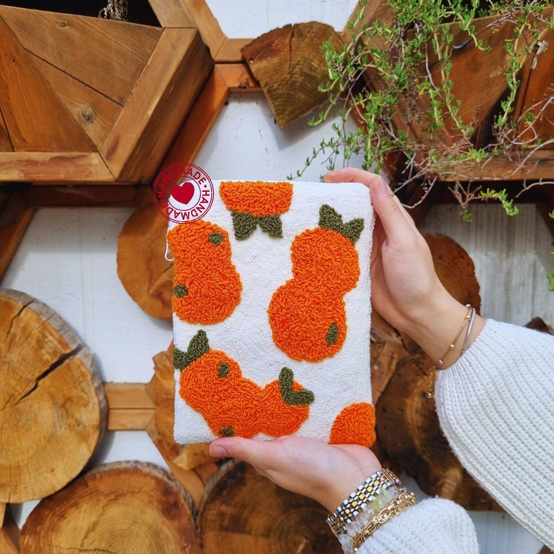 Embroidered Kindle Case - Orange Book Sleeve - Personalized Kindle ...