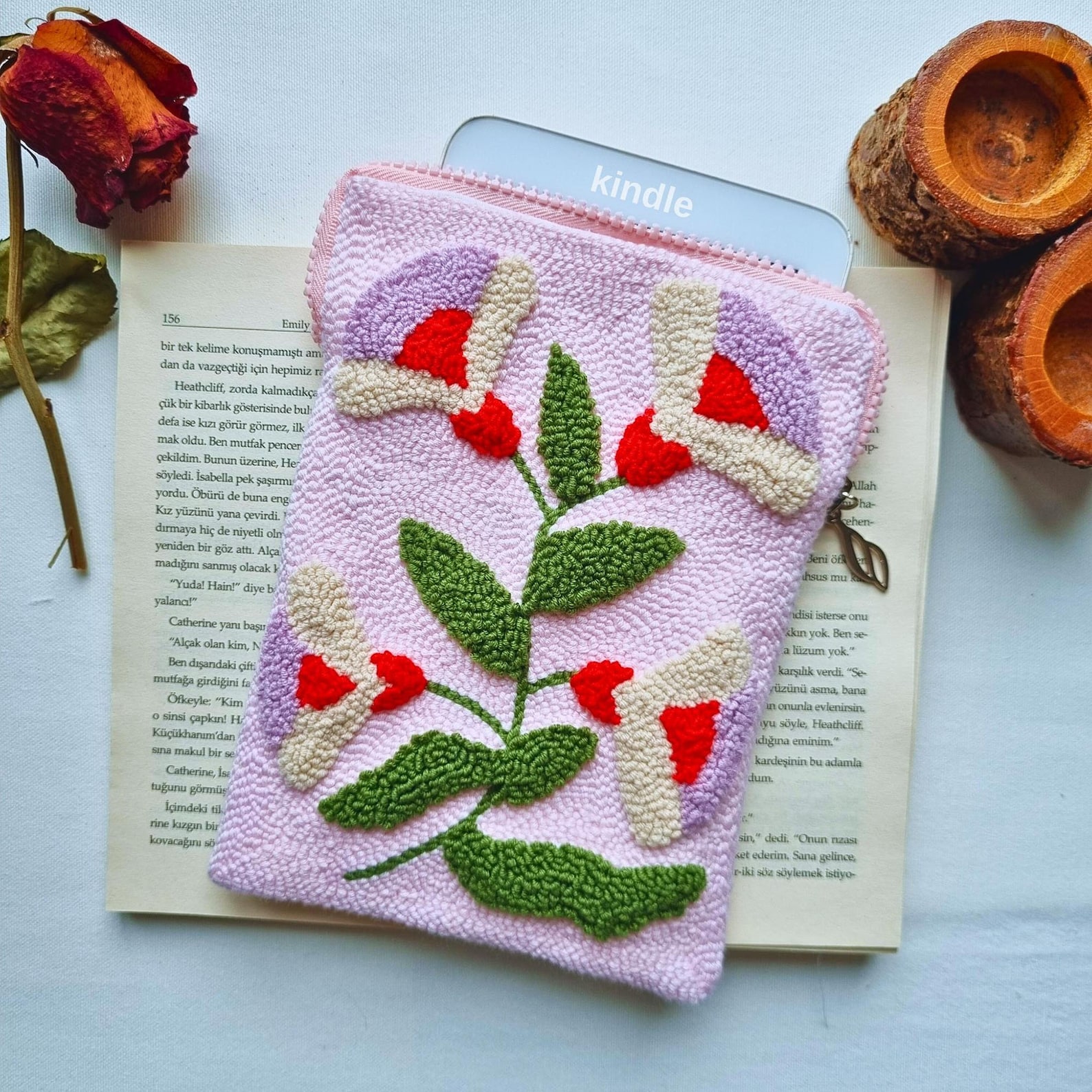 Pink Floral Kindle Cover Fabric Book Cover Kindle Paperwhite Case ...