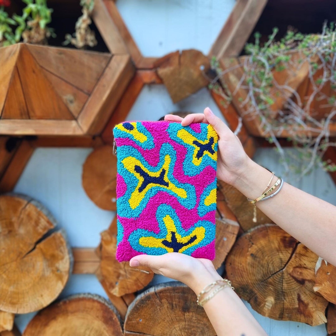Embroidered Kindle E Reader Case - Handmade Fabric Book Cover - Padded ...