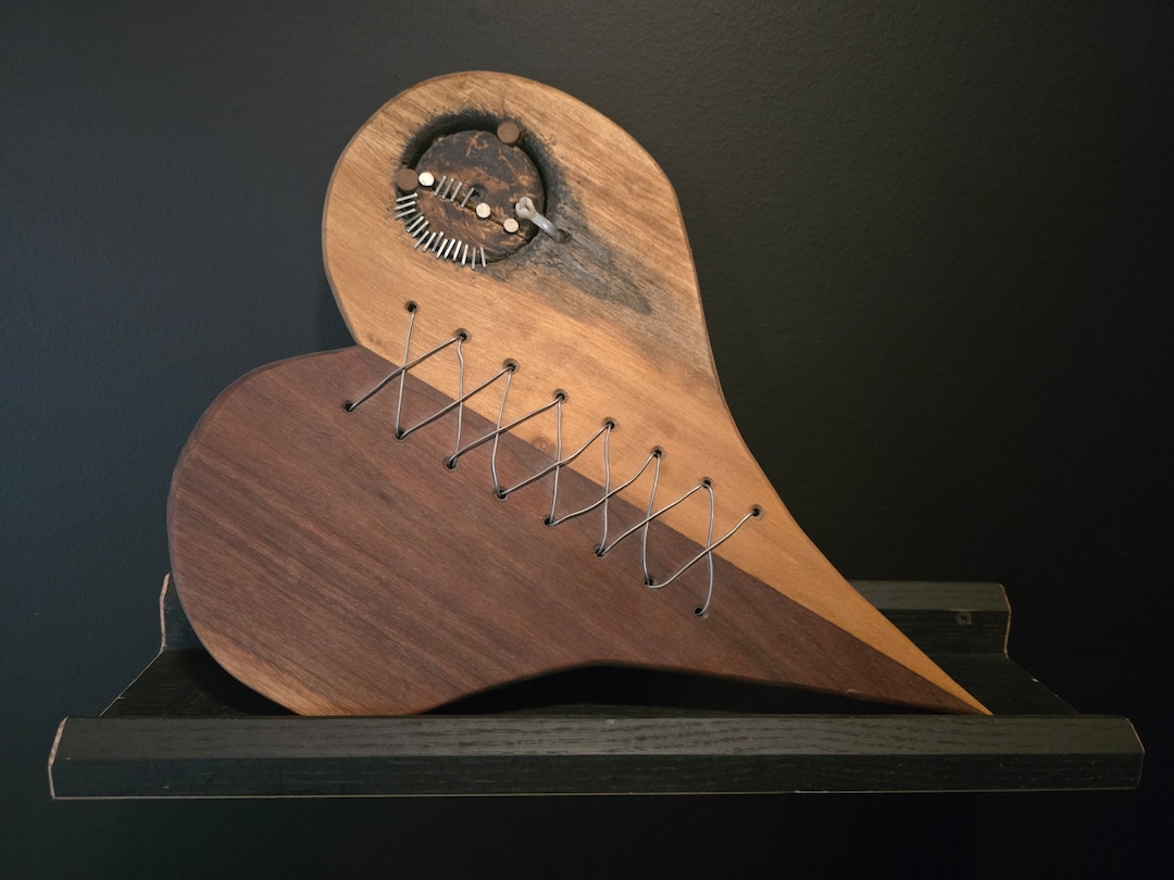 Handcrafted Wooden broken Heart Sculpture 4 A Unique Expression of Love ...