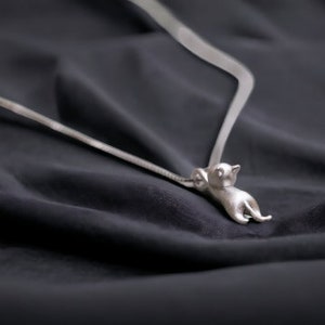 Cat Pendant Chain Necklace Cute Cat Necklaces Sterling - Etsy Canada