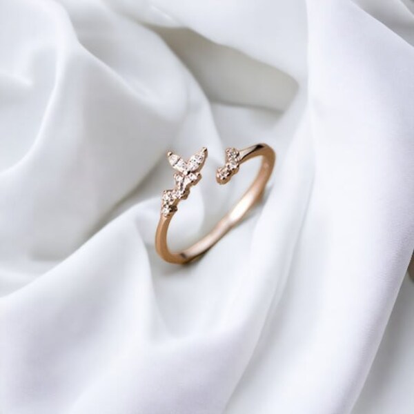 Leaf Engagement Ring - Etsy