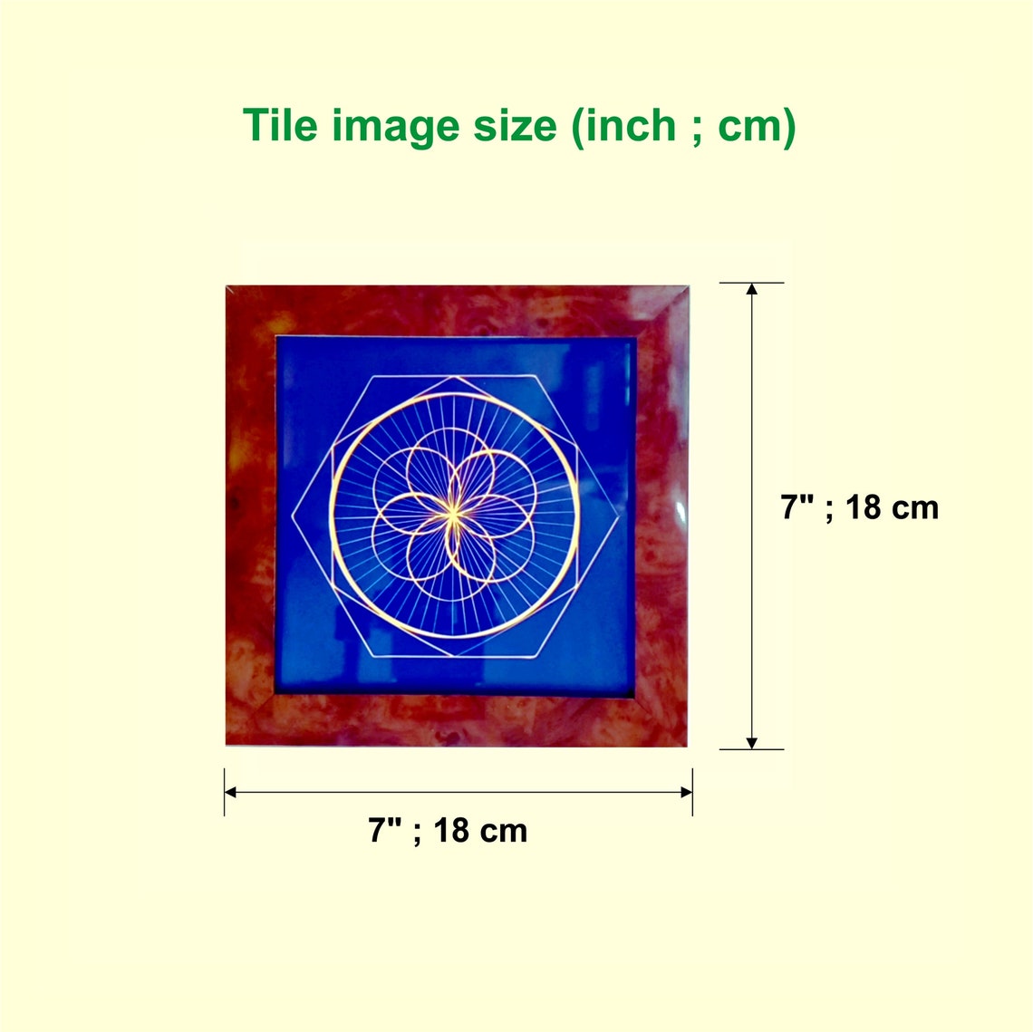 SACRED GEOMETRY Art COLLECTION Painted on Ceramic Tile Framed Spiritual ...