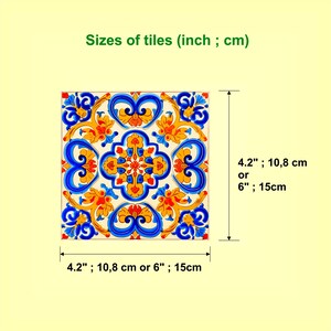 Pack of 5 Spanish Ceramic Tiles: B&Y Selectable Patterns, Two Sizes - Etsy