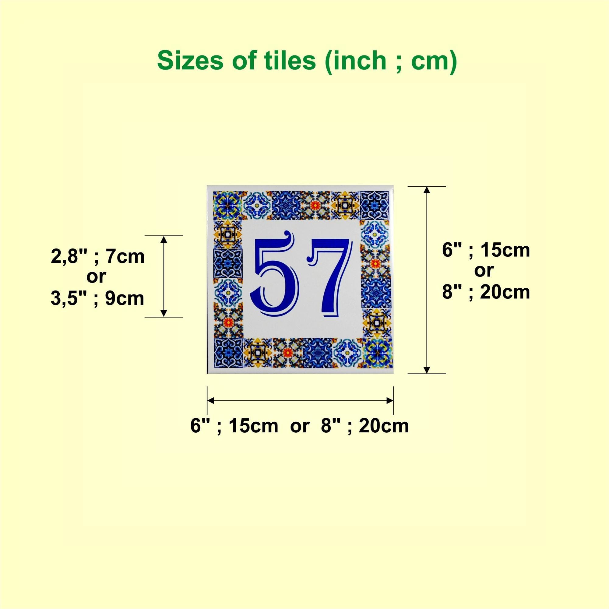 Custom Ceramic House Number Sign: Mediterranean Tile Door Plaque - Etsy