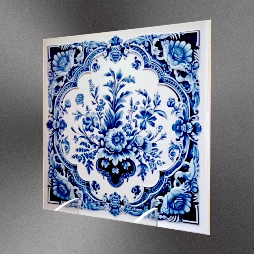 Pack of 10 DUTCH CERAMIC TILES Style Delft Blue Options Retro Mid ...
