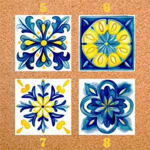 Pack of 20 Amalfi Coast Ceramic Tiles: Selectable Patterns, Two Sizes ...
