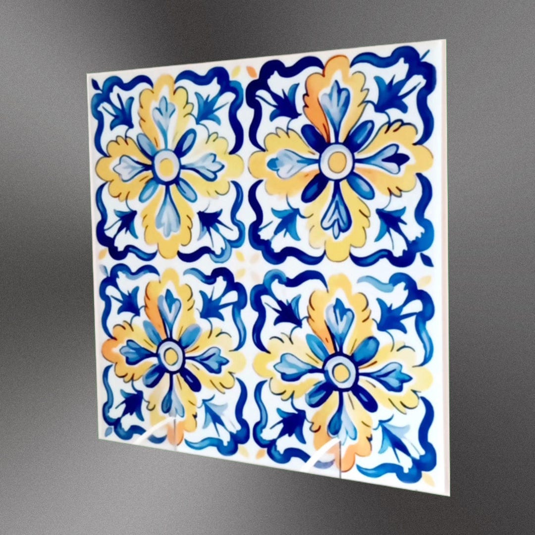 Pack of 10 Amalfi Coast Ceramic Tiles: Selectable Patterns, Two Sizes ...