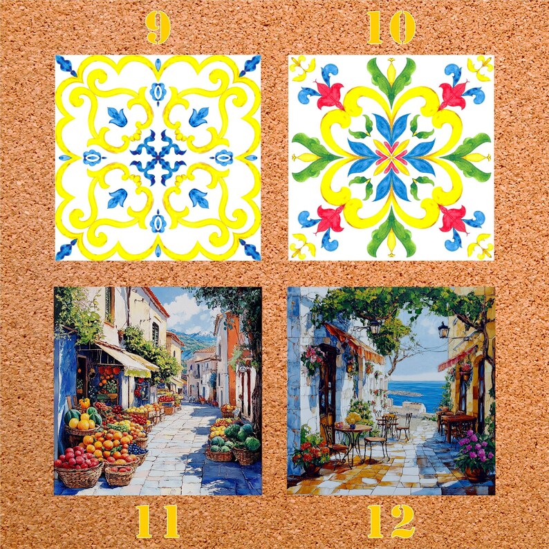 Pack of 20 SICILIAN CERAMIC TILES Style Options Vibrant Rustic Retro ...
