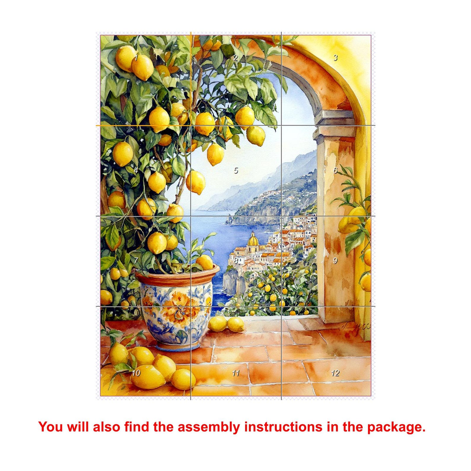 Italian Ceramic Tile Mural / Mosaic Two Sizes to Choose From: Amalfi ...