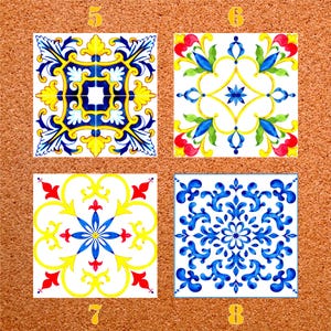 Pack of 20 SICILIAN CERAMIC TILES Style Options Vibrant Rustic Retro ...