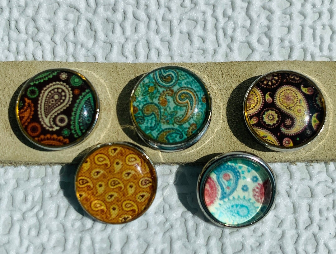 Mini Petit Chunks Easy Button Chunks Double Beads Paisley Jewelry Snap ...