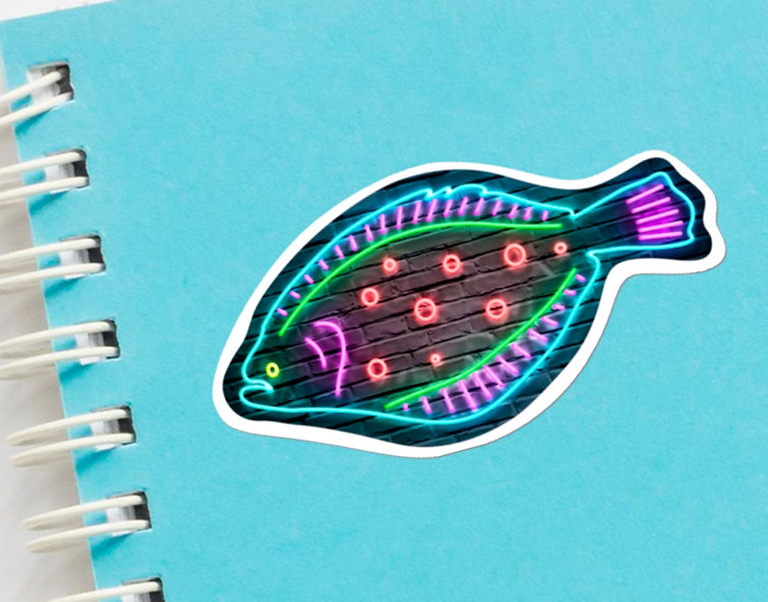Summer Flounder (fluke) Neon Sticker - Etsy