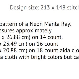 Neon Manta Ray Cross Stitch Pattern - Etsy