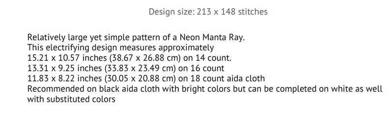 Neon Manta Ray Cross Stitch Pattern - Etsy