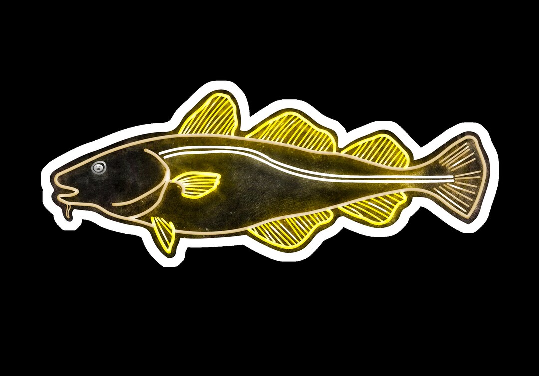 Atlantic Cod Neon Design Sticker - Etsy