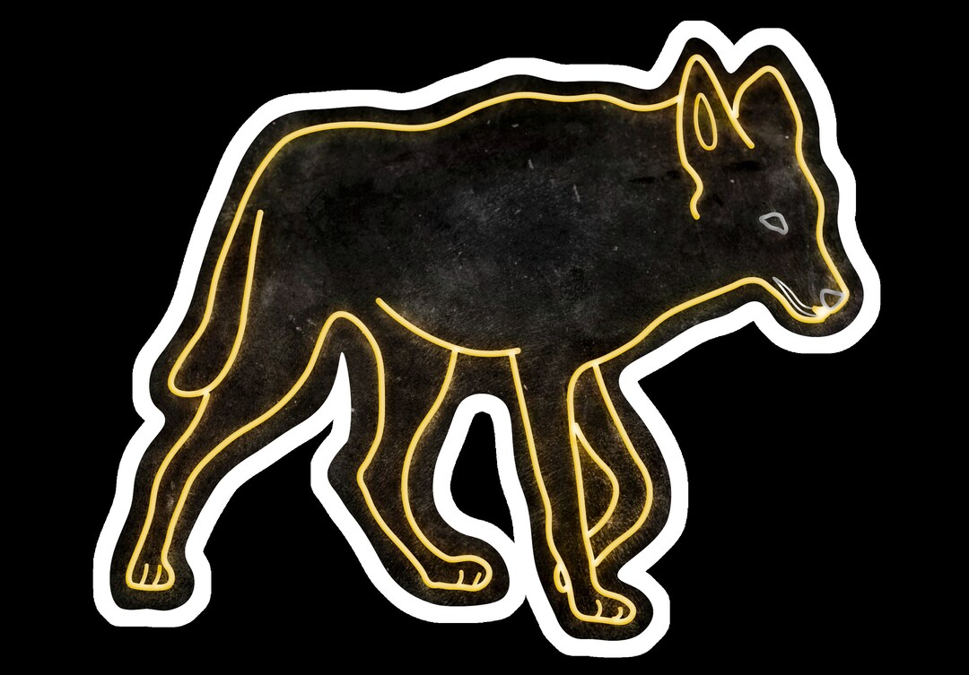 Coyote Neon Sticker - Etsy